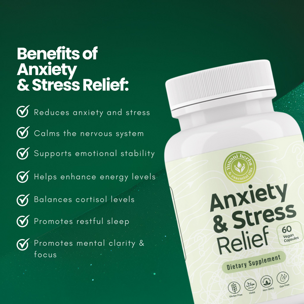 Anxiety & Stress Relief 60 vegan capsules – Yunani Herbs